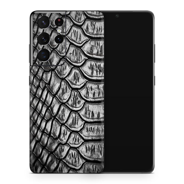 Samsung Galaxy S21 Skin - Black Snakeskin | SkinWraps Australia