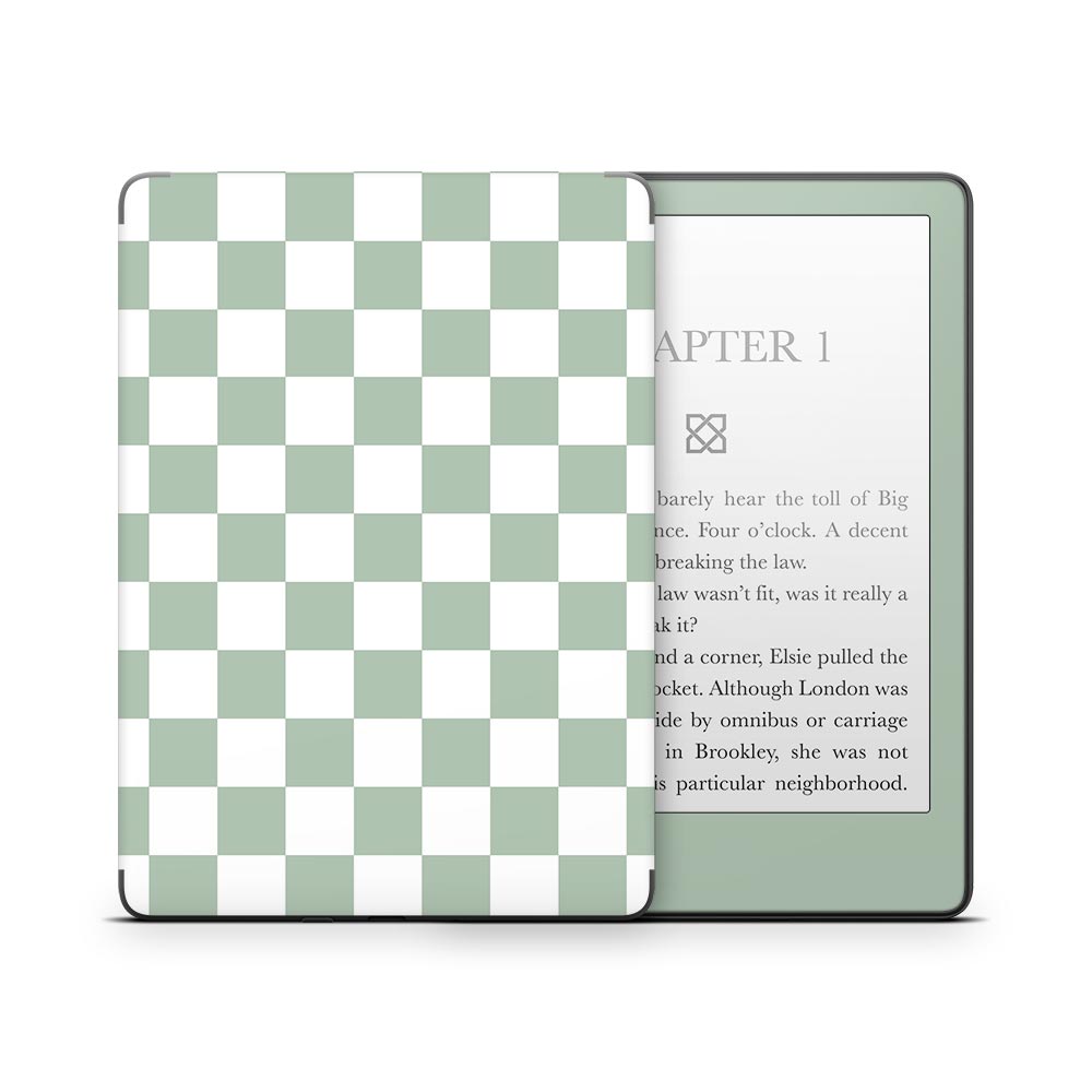Kindle Paperwhite Skin - Sage Check | SkinWraps Australia