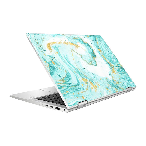 HP Elitebook x360 830 G8 Skin - Ocean Marble Swirl | SkinWraps Australia