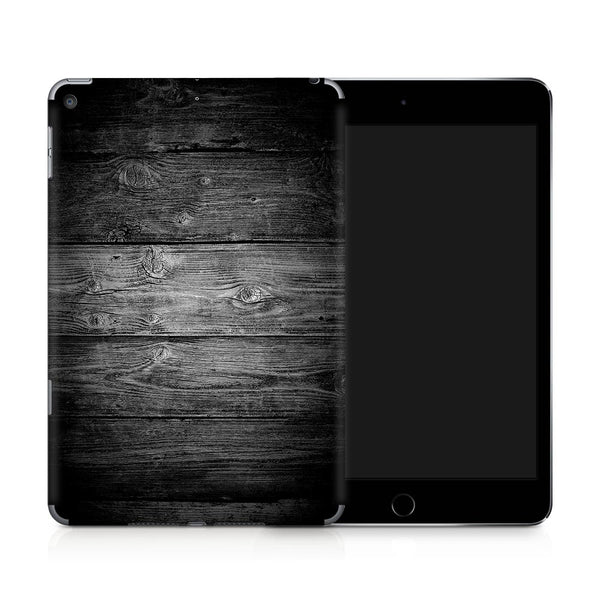 Apple iPad Mini Skin - Black Timber V2 | SkinWraps Australia