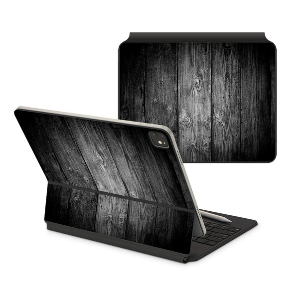 Apple iPad Magic Keyboard Skin - Black Timber V2 | SkinWraps Australia