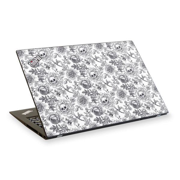 Lenovo ThinkPad X1 Carbon Skin - BW Skull & Roses | SkinWraps Australia