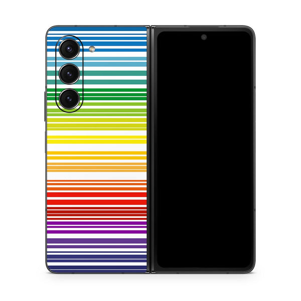 Samsung Galaxy Z Fold Skin - Rainbow Barcode | SkinWraps Australia