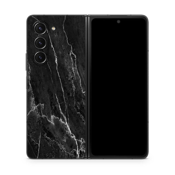 Samsung Galaxy Z Fold Skin - Black Marble II | SkinWraps Australia